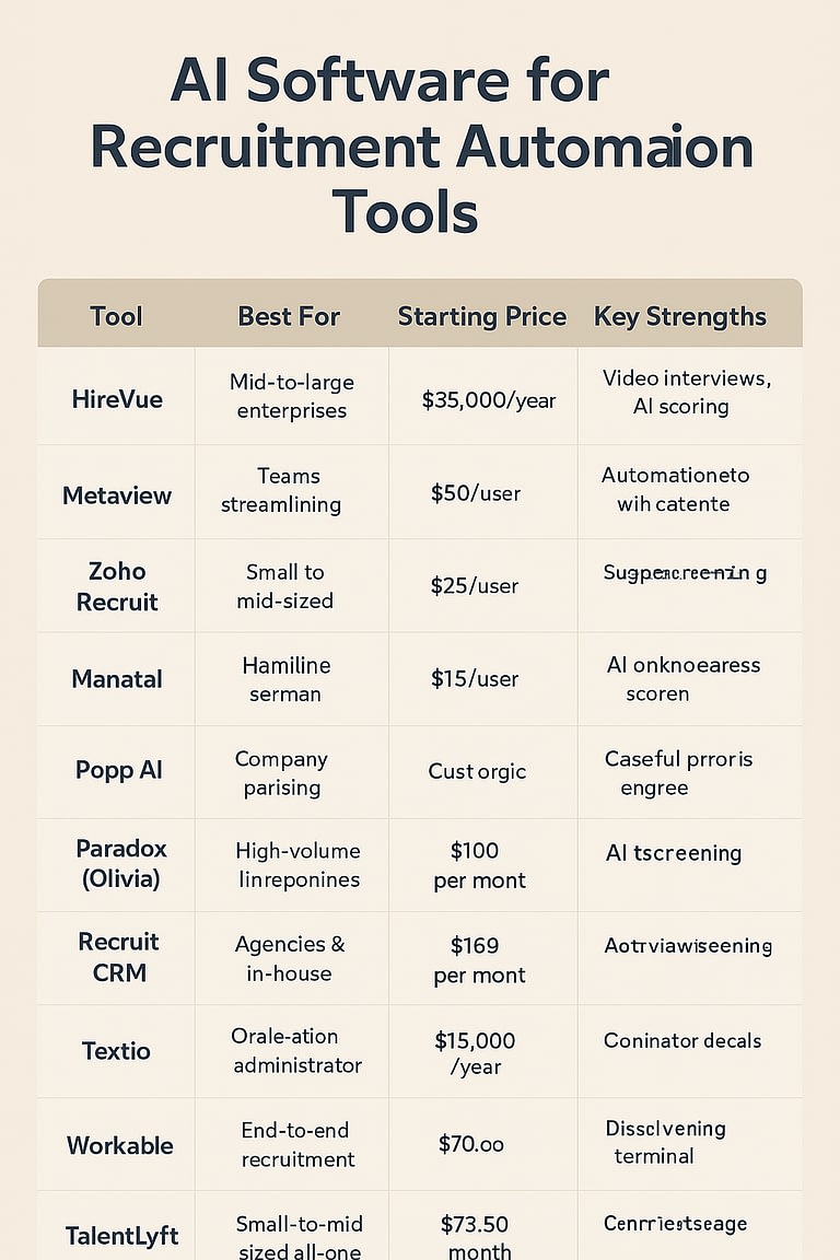 11 Best AI Software for Recruitment Automation For 2025