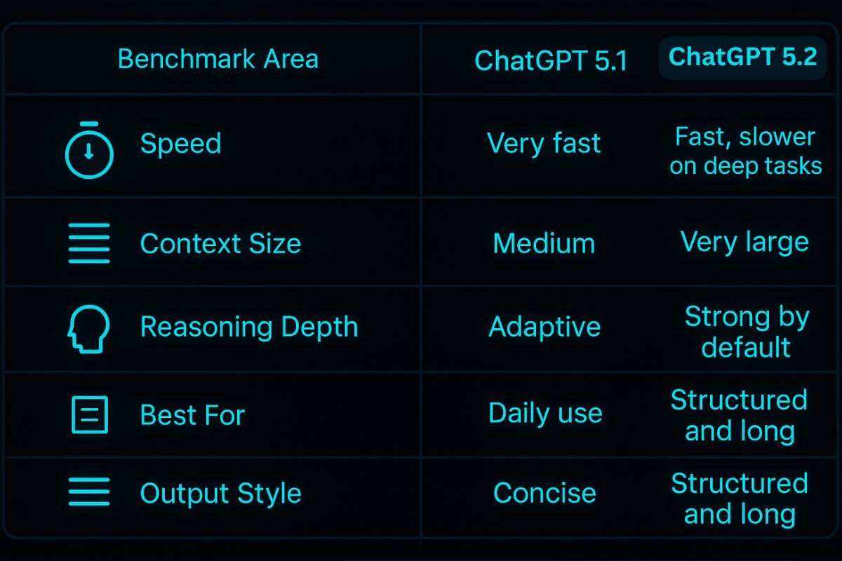 ChatGPT 5.1 vs ChatGPT 5.2: Speed, Depth, and Everyday Use