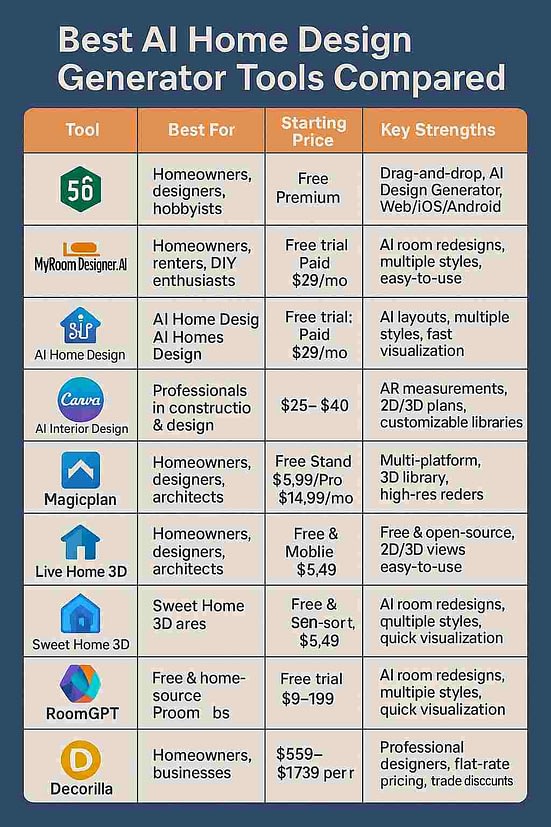 9 Best AI Home Design Generators To Use In 2025
