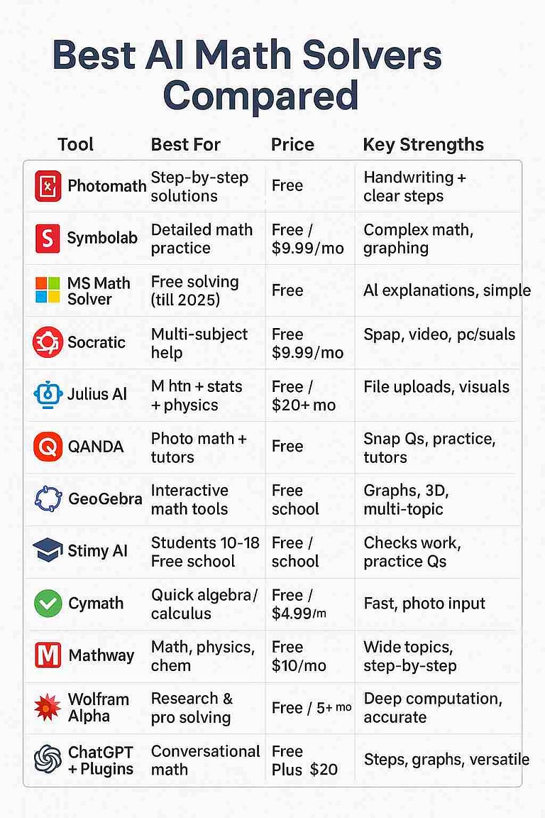 13 Best AI Math Solvers Every Student Should Use in 2026