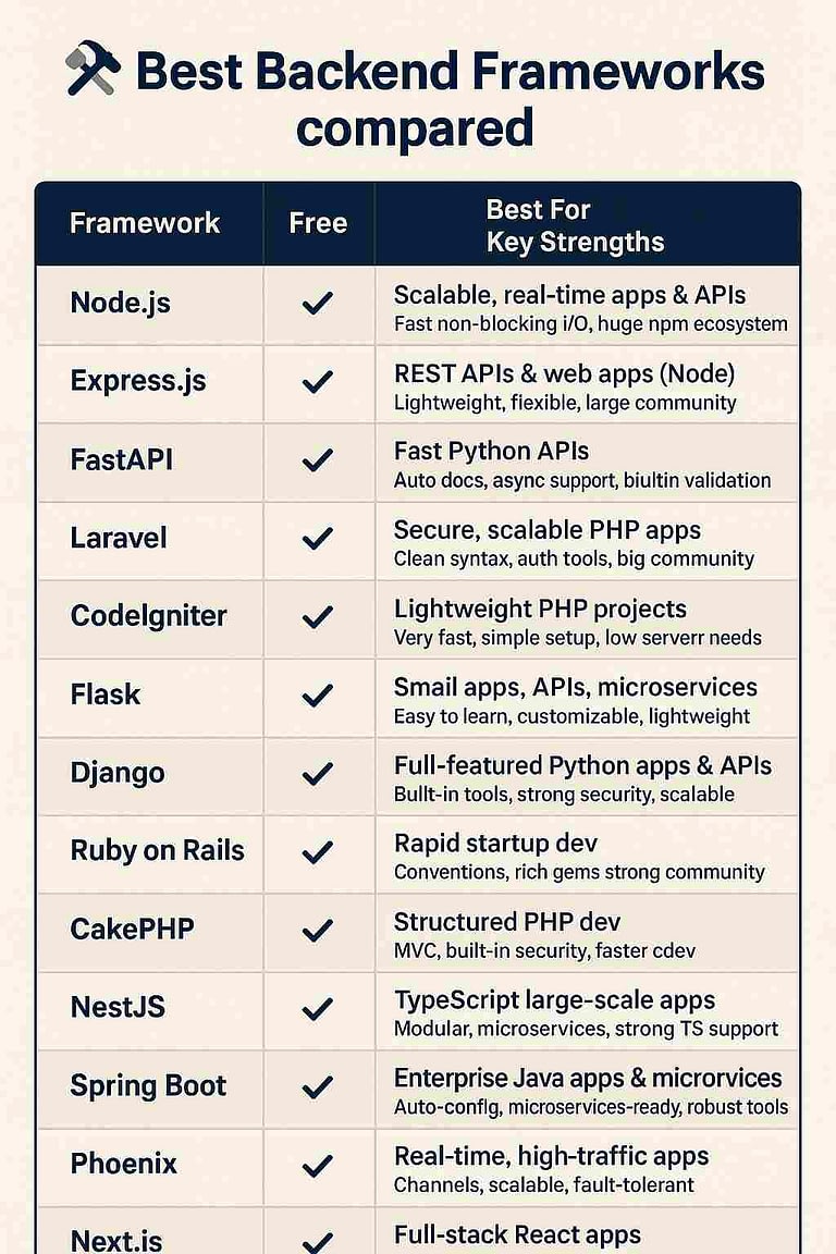 13 Best Backend Frameworks For Developers In 2026