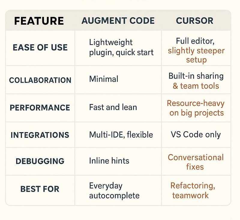 Augment Code vs Cursor: Which AI Coding Tool Fits Your Workflow?
