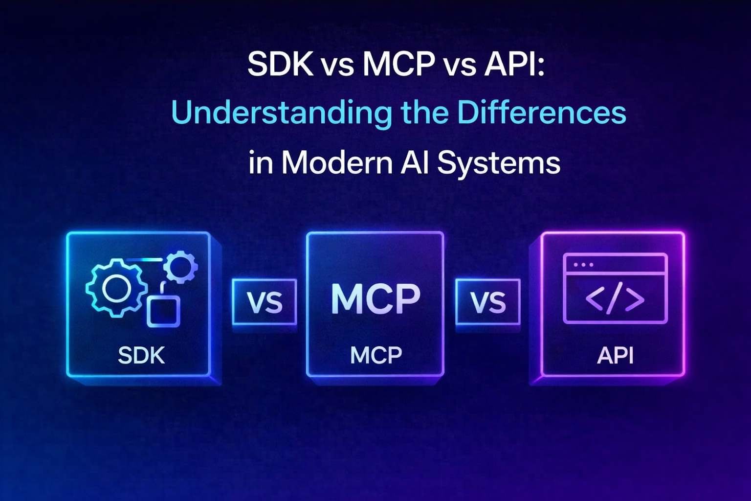 SDK vs MCP vs API: Understanding the Differences in Modern AI Systems 2026